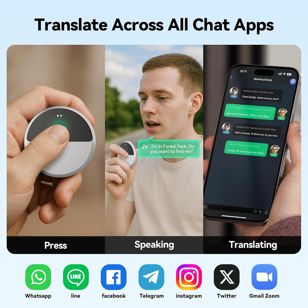 InnAIO T9 AI Translator with Instant translation(No Type-C)